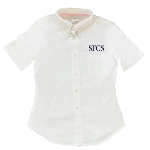 SFCS GIRLS Button Down Collar Short Sleeve Woven Shirt - Uniform Work ...